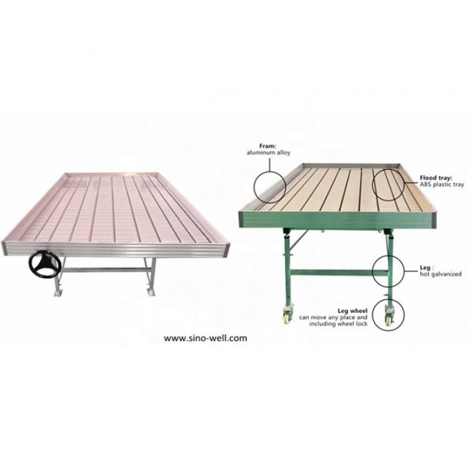 Farming Greenhouse Rolling Benches / Movable Commercial Greenhouse Tables